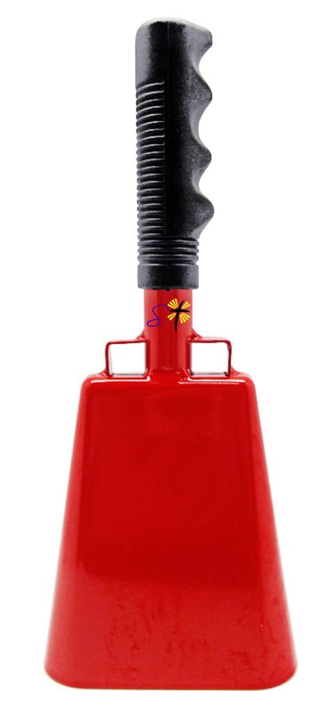 9.6 inch Red Bell Black Handle Cowbell with Stick Grip Handle Used for ...