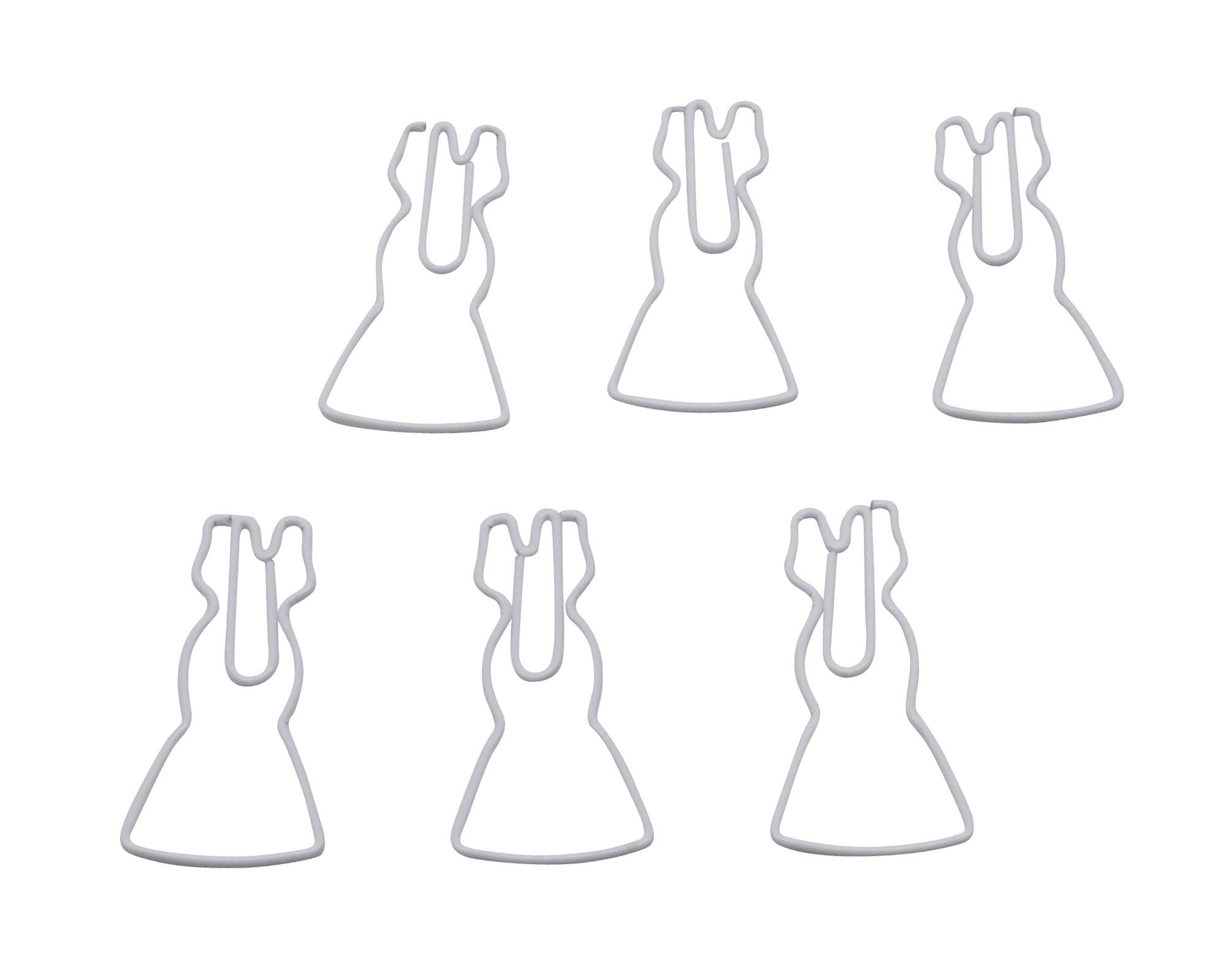 100 Count White Wedding Dress Shaped Paper Clips, Wedding Dress Lover ...