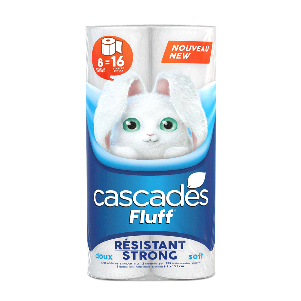 Cascades Fluff Strong Bath Tissue, 2-ply, 8 Rolls 1Pack | Walmart Canada