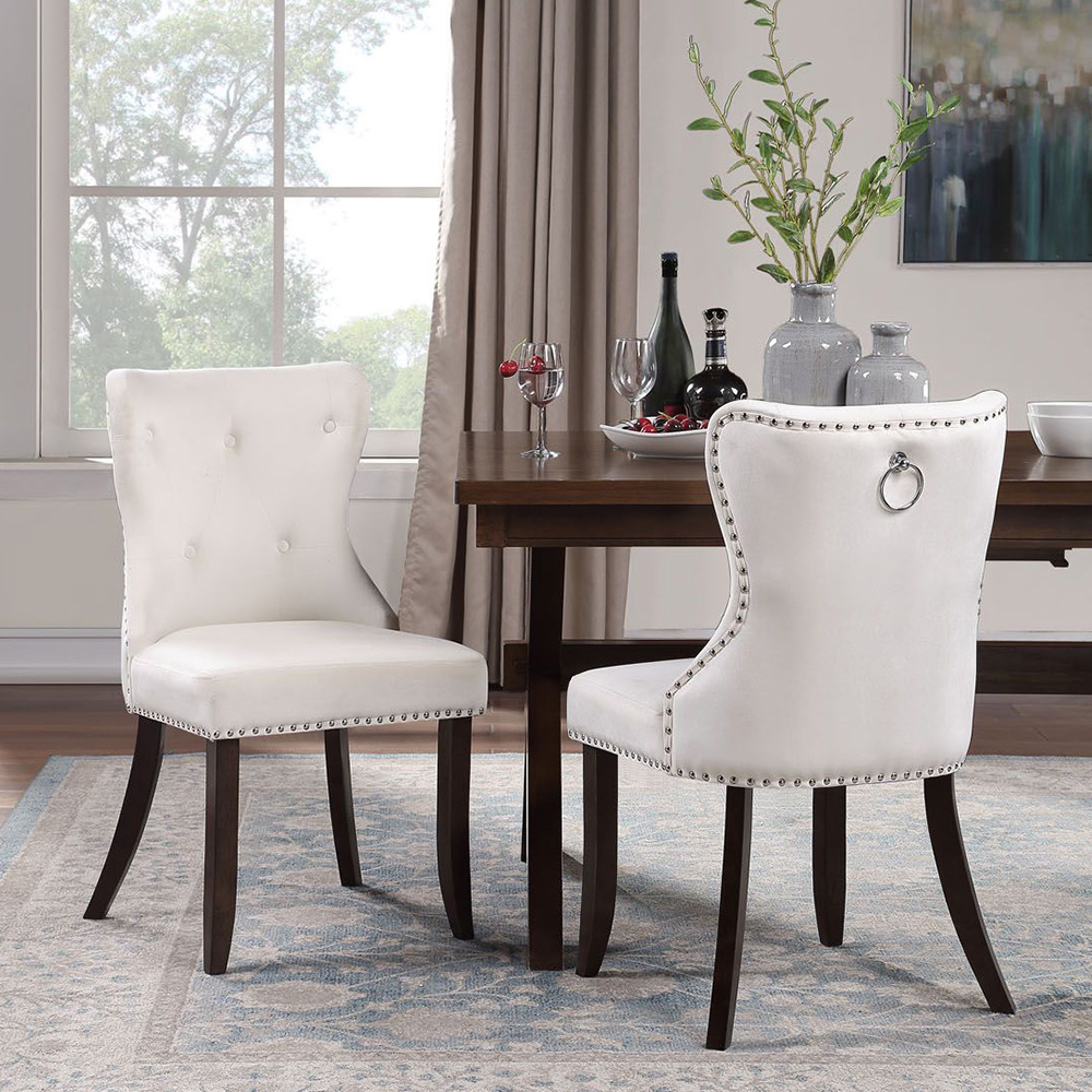 Veryke Elegant Medieval Upholstered Dining Chairs Set Of 2 Tufted High Veryke Elegant Medieval Upholstered Dining Chairs Set Of 2 Tufted High