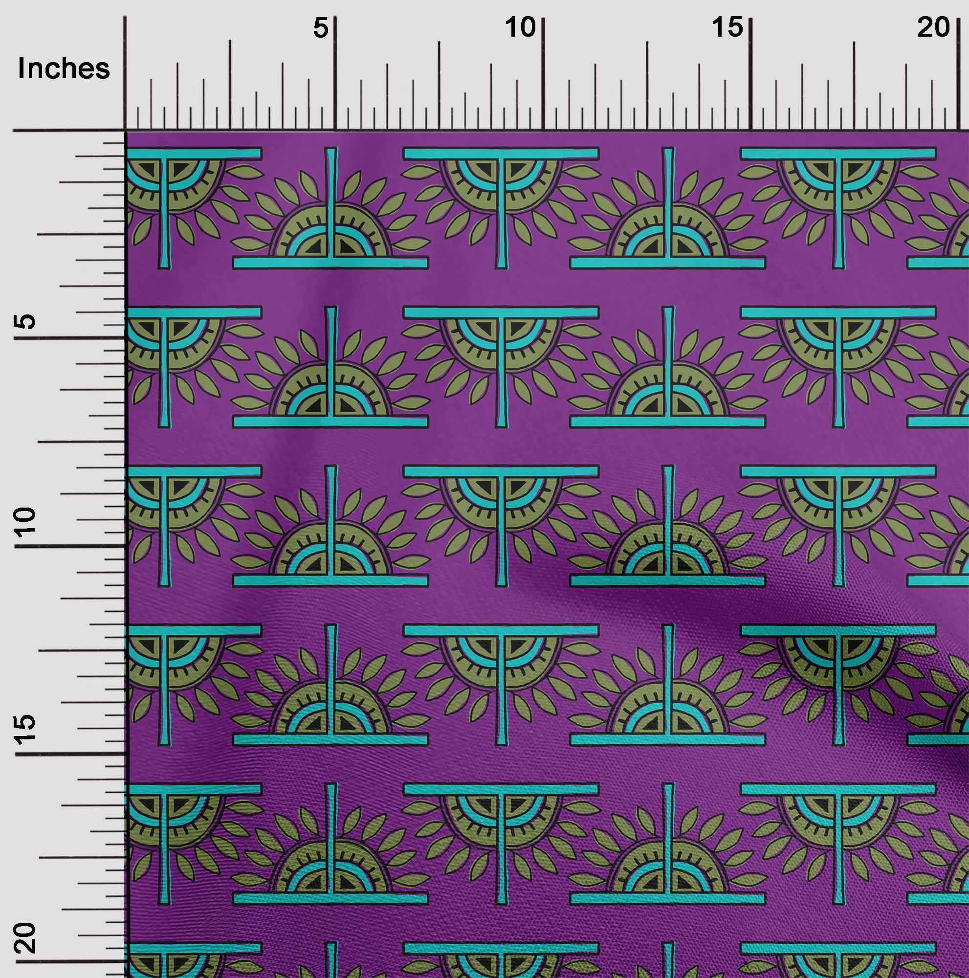oneOone Cotton Poplin Fabric Floral Block Print Fabric By The Yard 42 ...