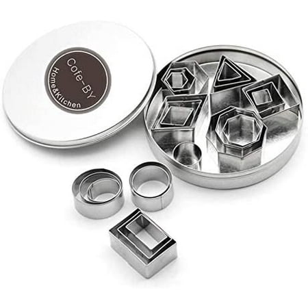 Mini Geometric Cookie Cutter Set – 24 Pieces Metal Fondant Cutters ...