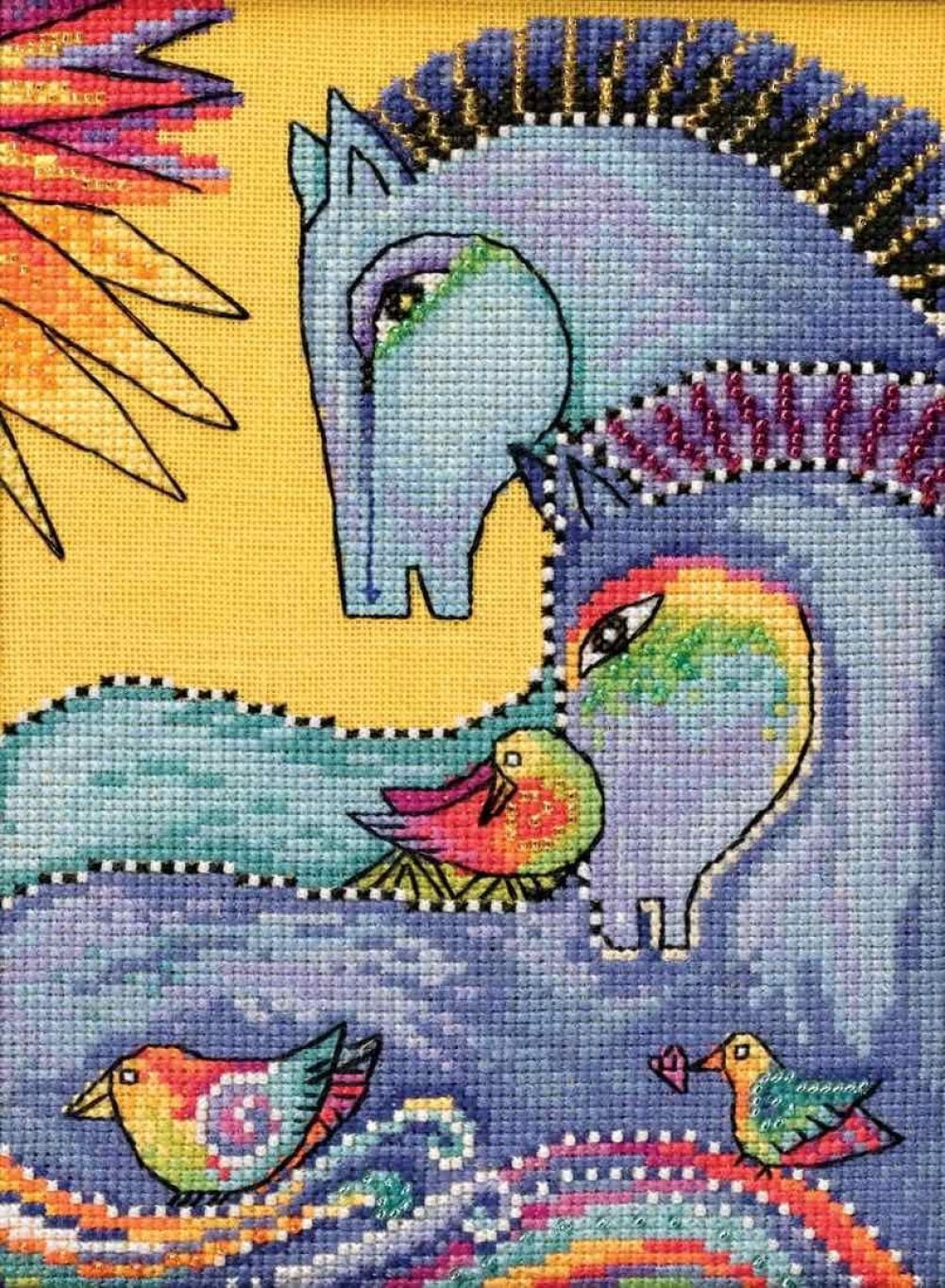 Cross Stitch Laurel Burch Cross Stitch Kit Mill Hill Riviera Horses ...