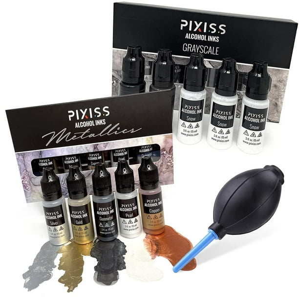 Metallic Alcohol Ink Set - 5 Metal Color Alcohol-Based Inks for Epoxy ...