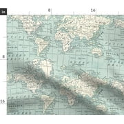 Us Map Printed Fabric