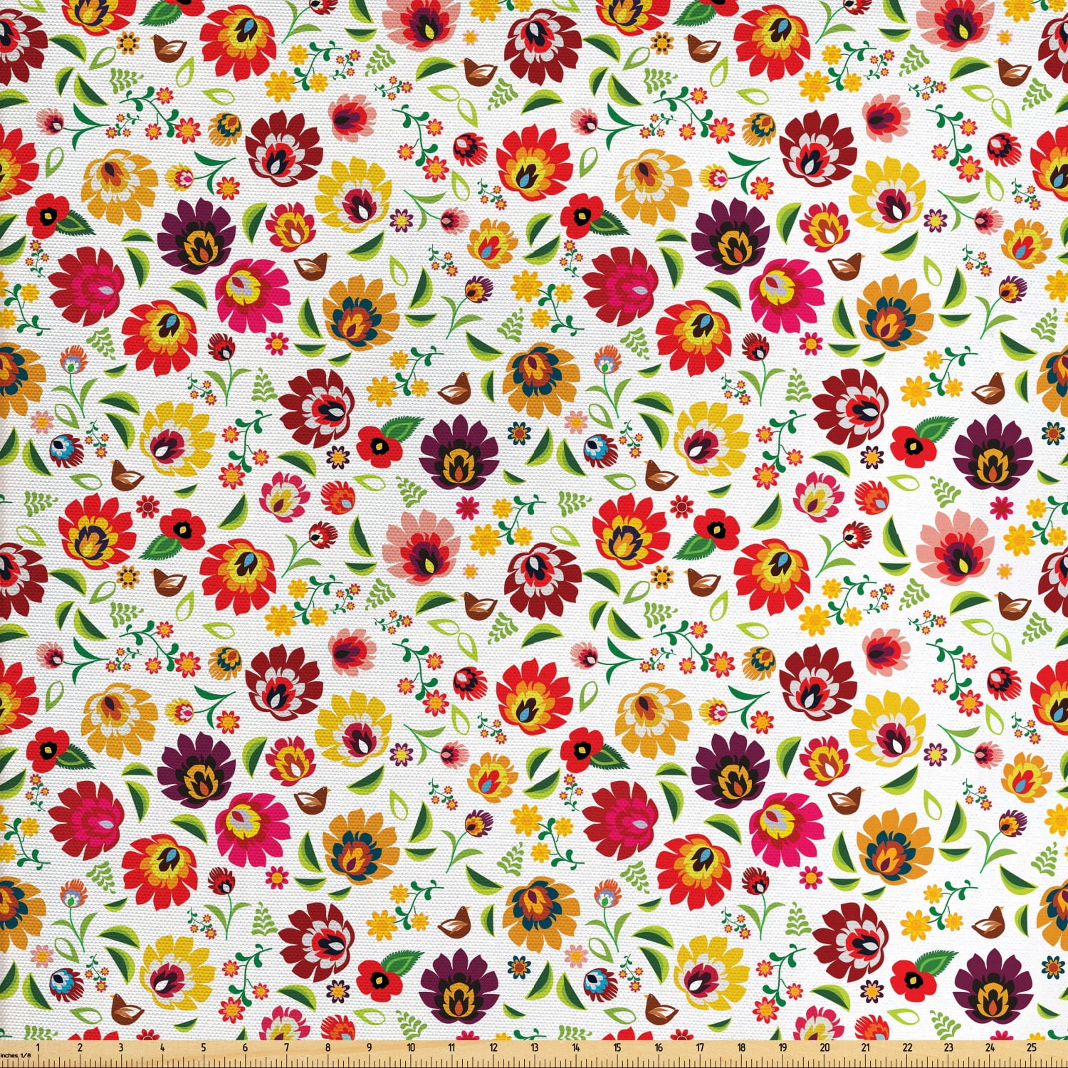 Polish Folk Art Fabric by The Yard, Colorful Traditional Slavic ...