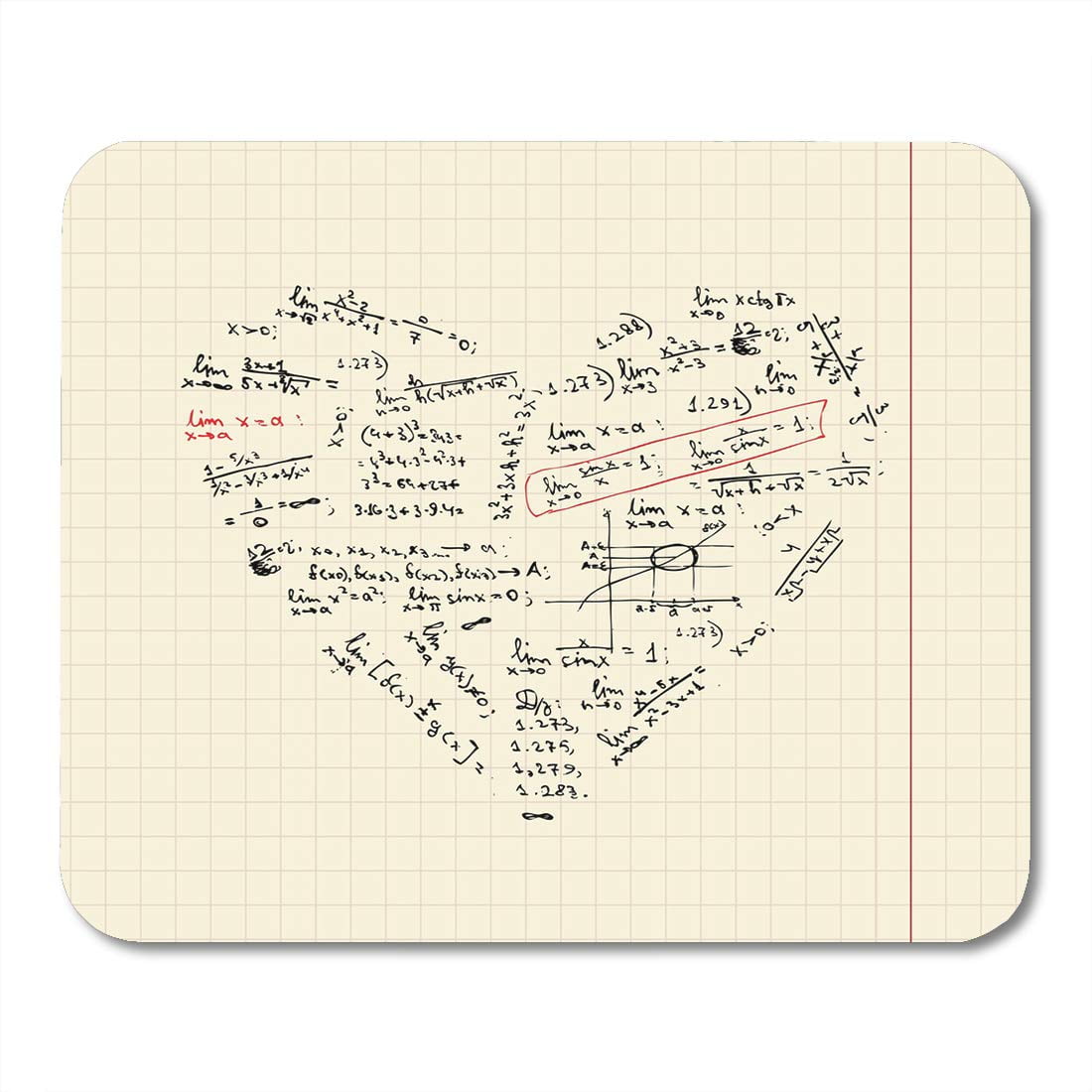 SIDONKU Mathematics Black Doodle Heart Shape with Math Formulas for ...