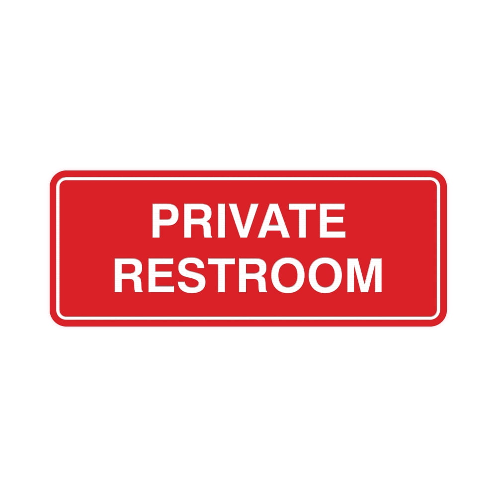 Standard Private Restroom Sign(Red) - Small - Walmart.com