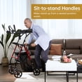 ZENART Upright Rollator Walker, Foldable Mobility Aid with Padded Seat ...