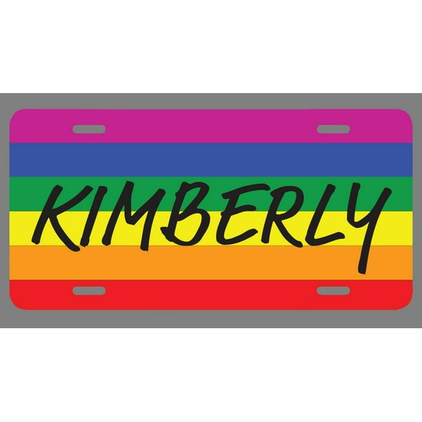 Kimberly Name Pride Flag Style License Plate Tag Vanity Novelty Metal ...