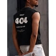 Black Mens Cropped Muscle Tank Top With Error 404 Alien Not Found ...