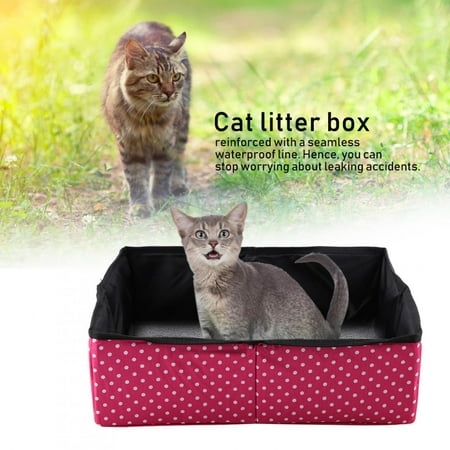 Folding Pet Litter, Durable Nylon Litter Cat Litter Box, Collapsible ...