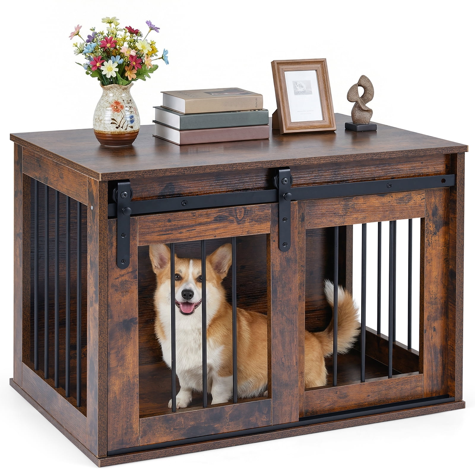 Click here for Gymax Dog Crate Furniture 31.5 Heavy Duty Dog Kenn... prices