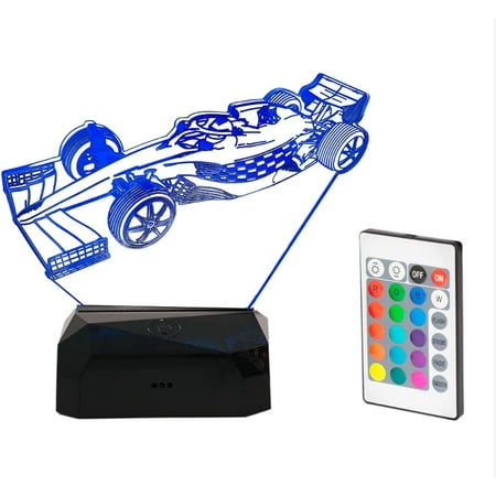 FYBTO Formula 1 Racing Car 3D Illusion LED Night Lamp - Optical ...