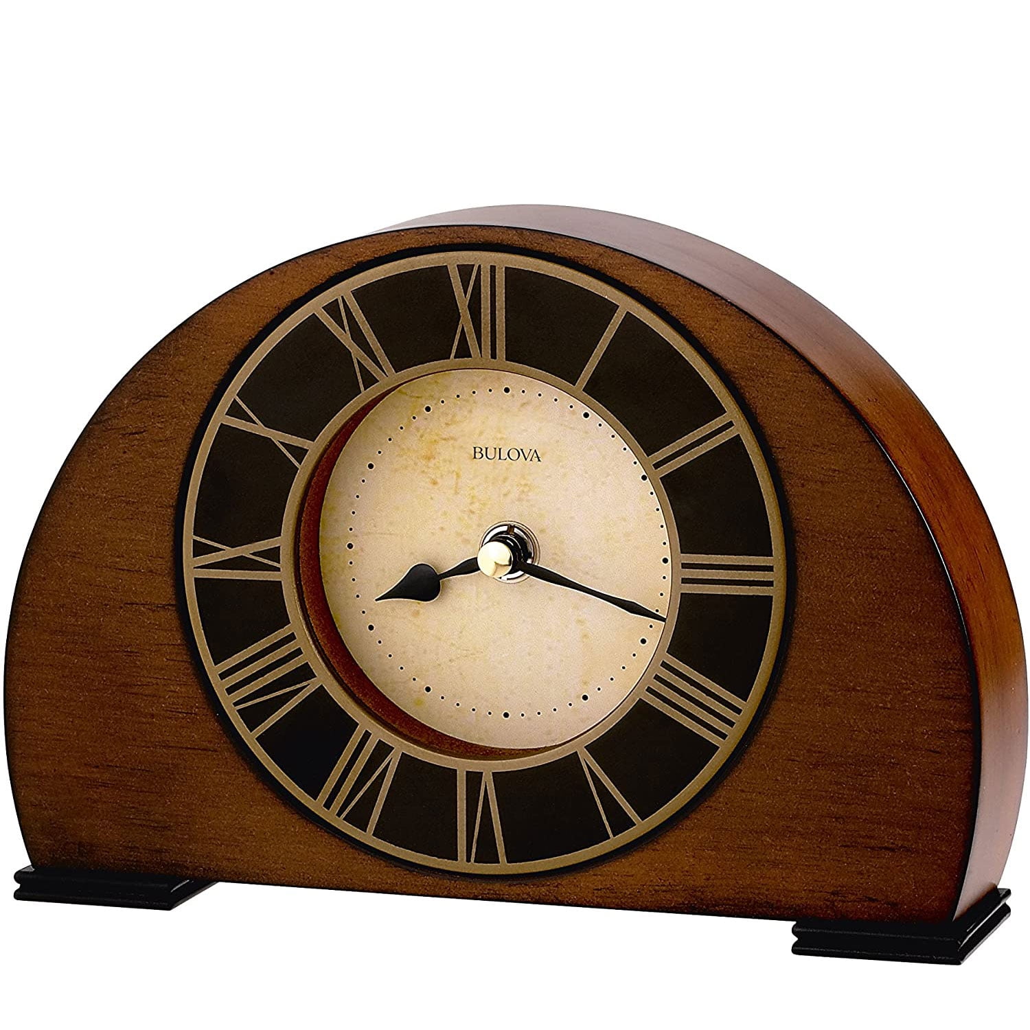 Bulova Clocks B7340 Hardwood Case Antique Walnut Roman Numeral Tremont ...