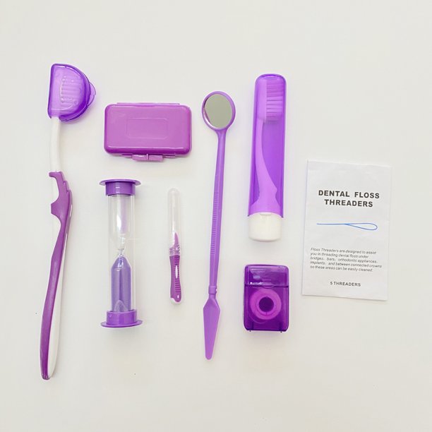 Oral care orthodontic set 5-color eight-piece soft-bristled toothbrush ...