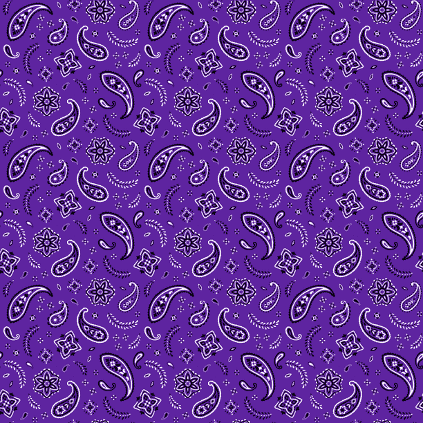 Purple All Over Paisley Bandana - Single Piece 22x22 - Walmart.com