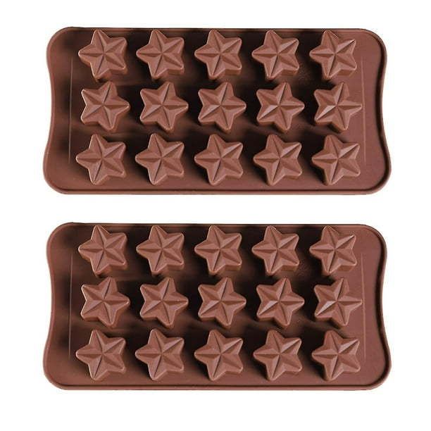 2pcs Star Chocolate Moulds Silicone 15 Cavity Sweet Moulds Star Wax ...