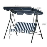 Outsunny Outdoor 3-Seat Swing Chair with Tilt Canopy, Steel Frame ...