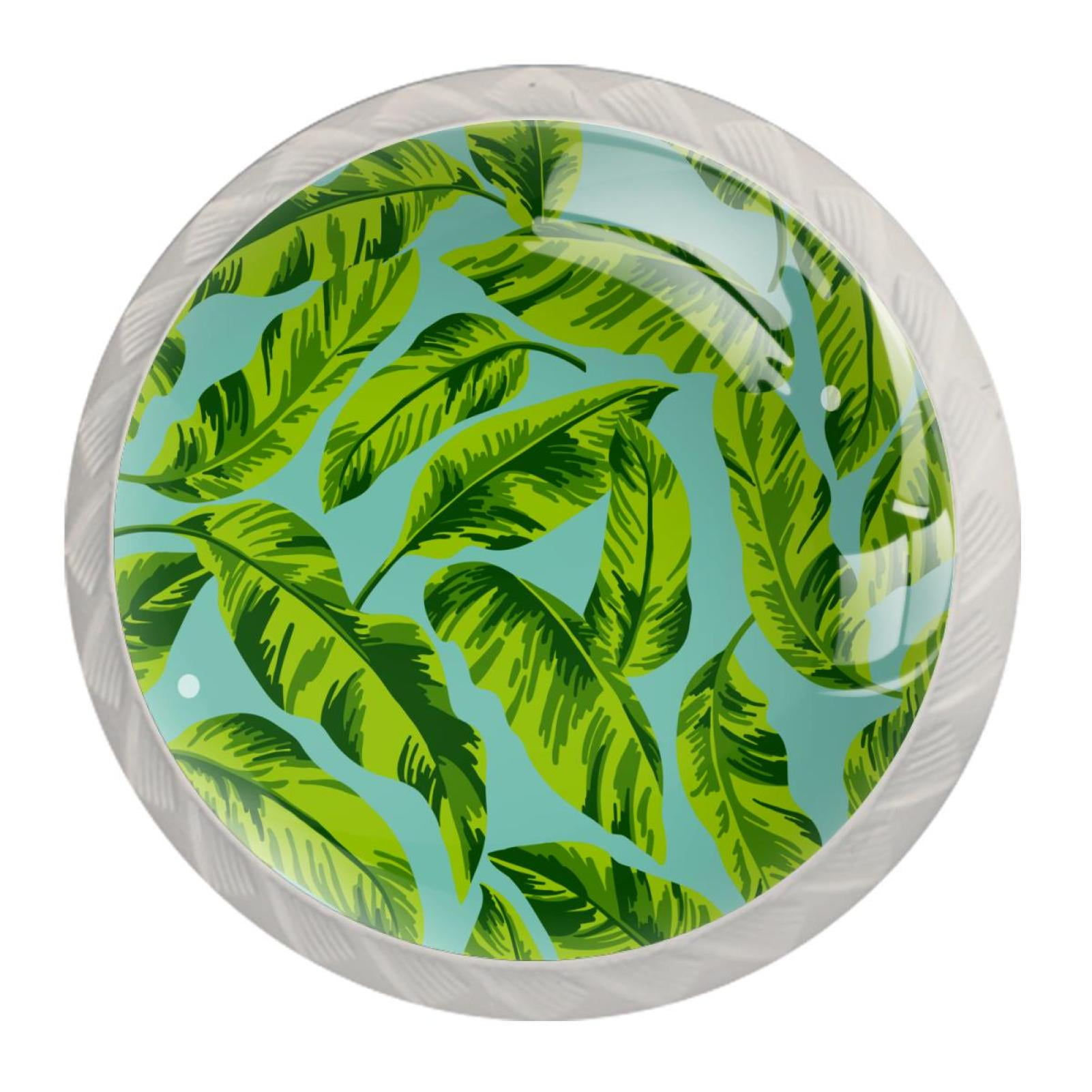 4 Pcs Exotic Green Leave Knobs for Kitchen Cabinet Cupboard Dresser ...