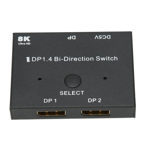 DisplayPort Switch, 2x1/1x2 Splitter DisplayPort Bidirectional Switcher ...