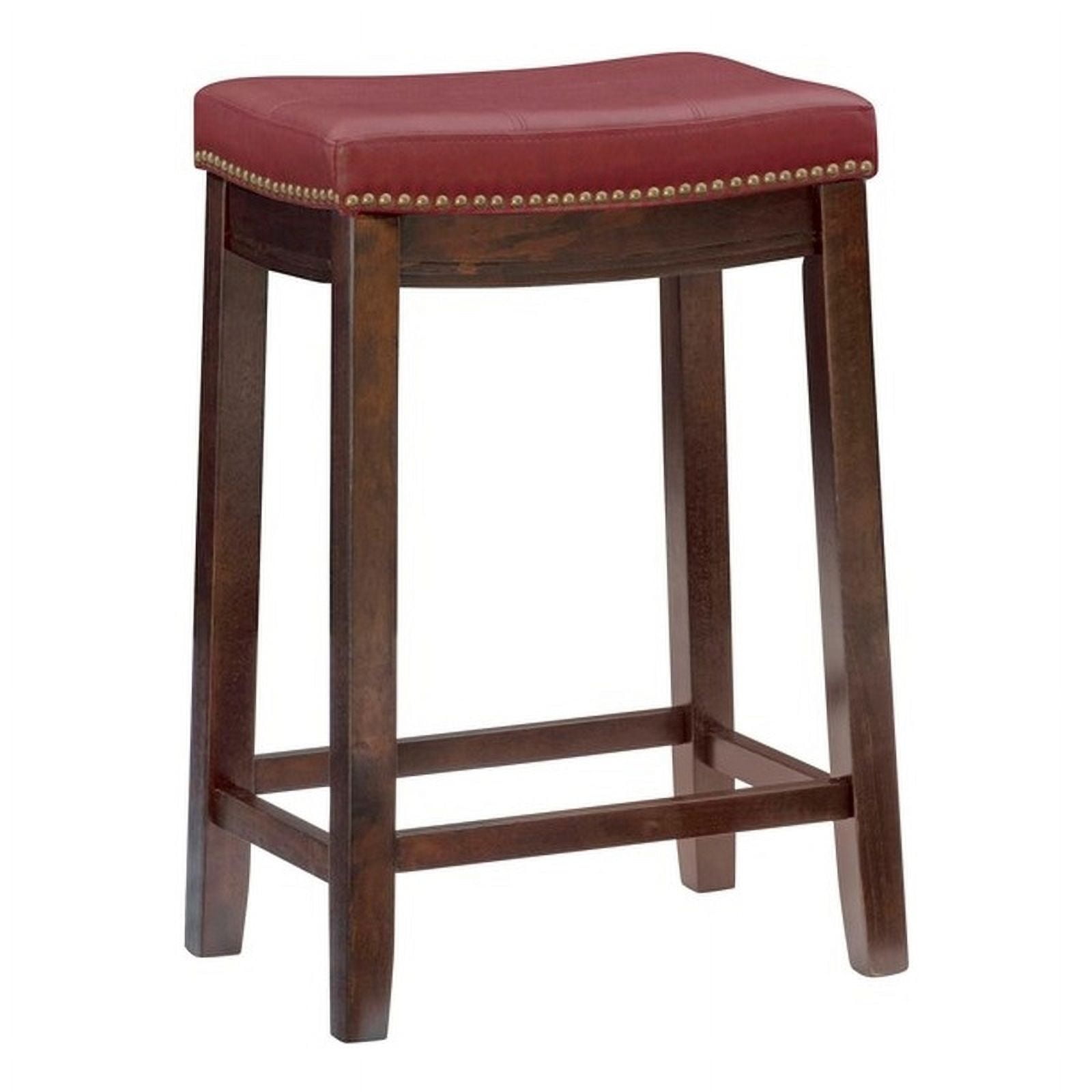 Click here for Linon Claridge 26 Wood Backless Counter Stool Red... prices