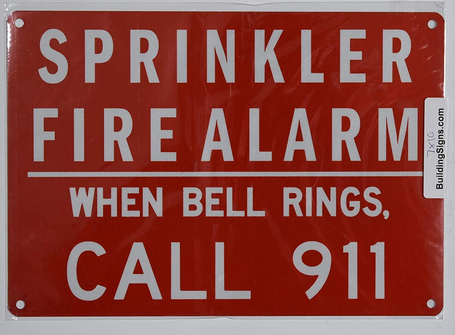 Sprinkler FIRE Alarm When Bell Rings Call 911 Sign (Reflective ...