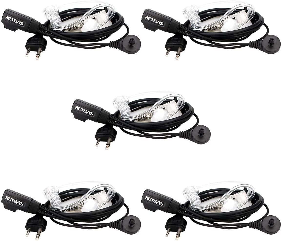 Retevis Two Way Radio Earpiece Headset Covert Tube Air Acoustic 2 Pin ...