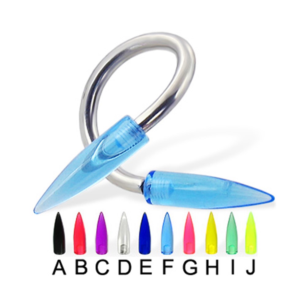 Acrylic Spike Spiral Barbell, 12 Ga,9/16" (14Mm),Purple - C - Walmart.com