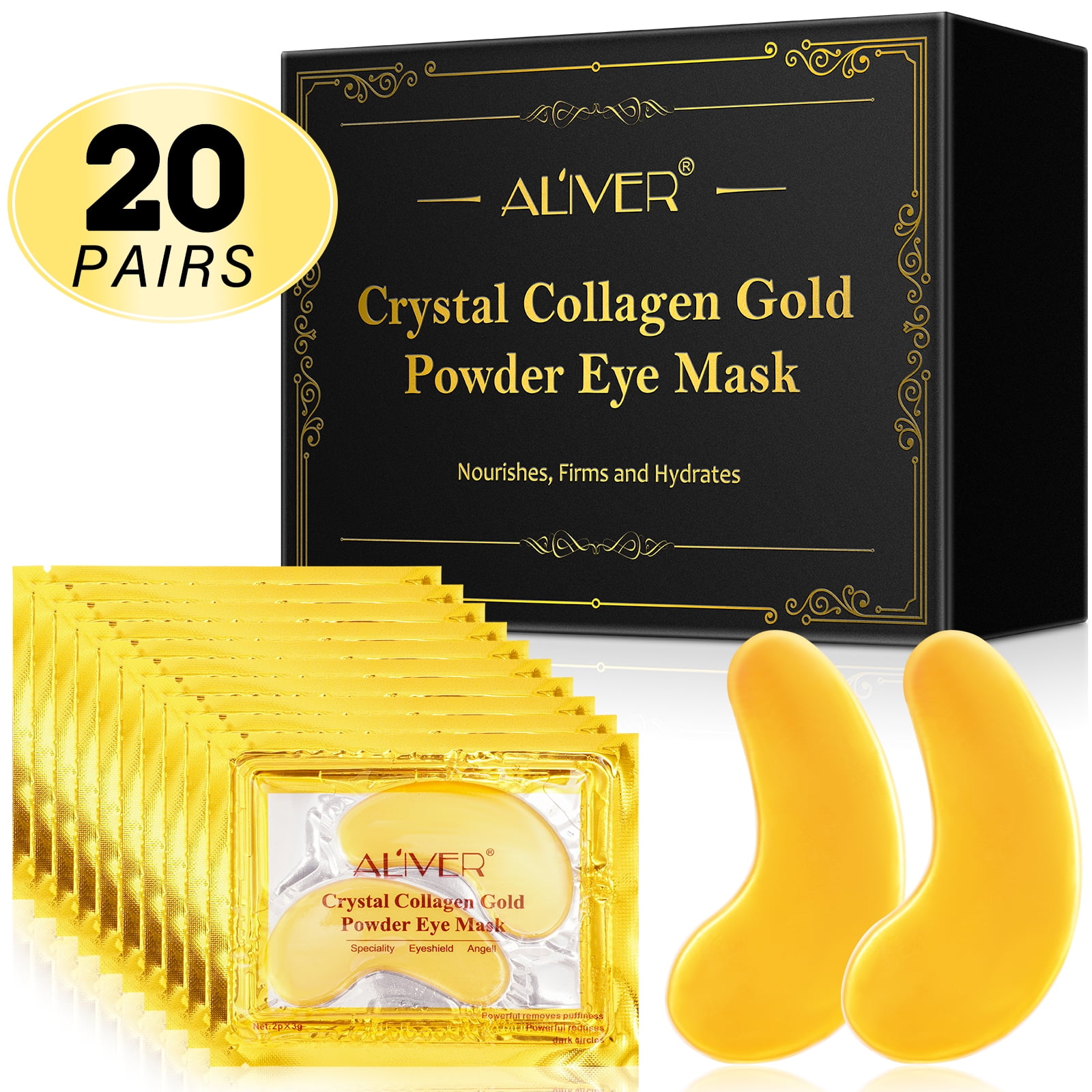 Aliver Under Eye Patches 20 Pairs Collagen Eye Mask For Under Eye