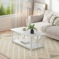 Coffee Table for Living Room with Round Corners Farmhouse Style Center ...