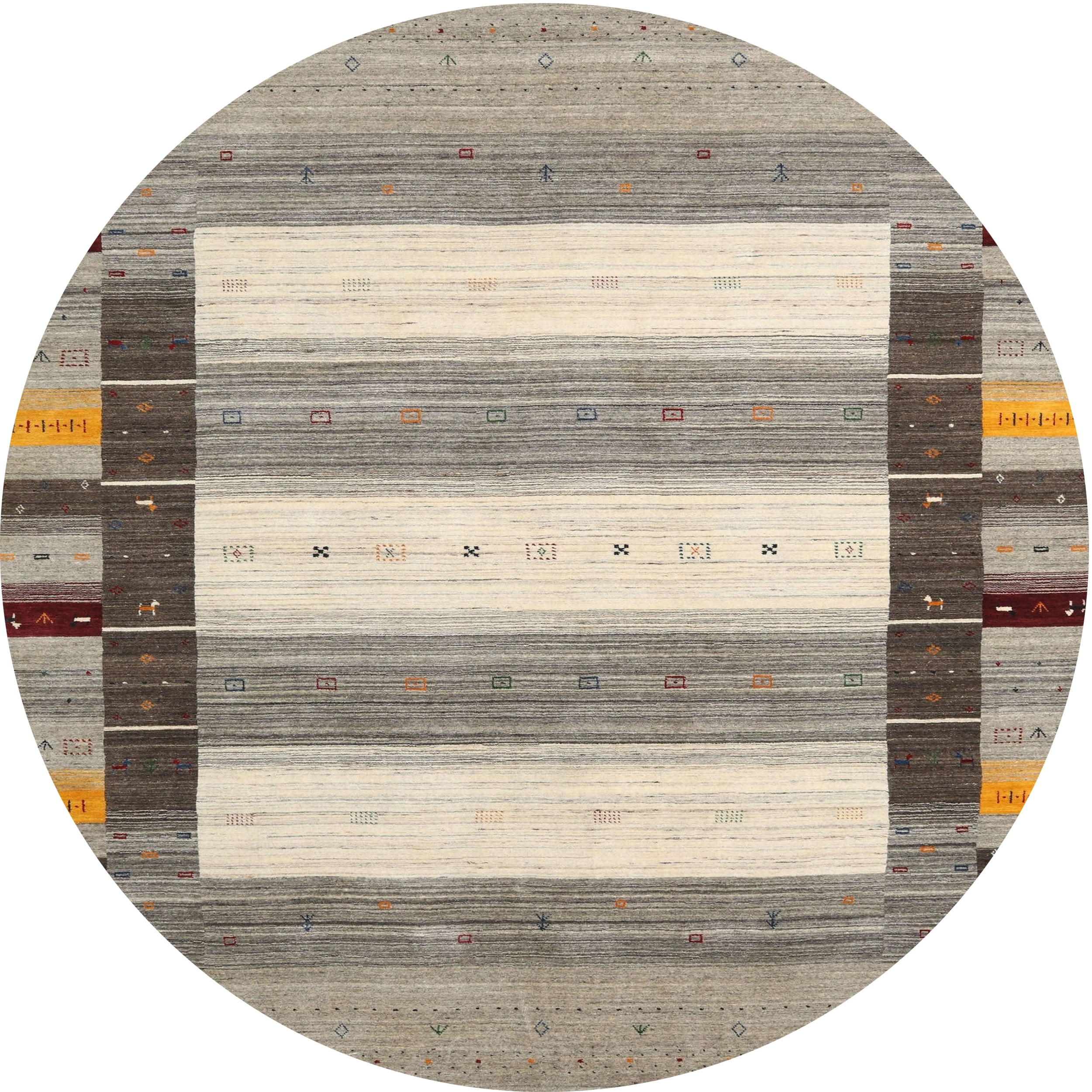 Ahgly Company Indoor Round Contemporary Army Brown Abstract Area Rugs ...