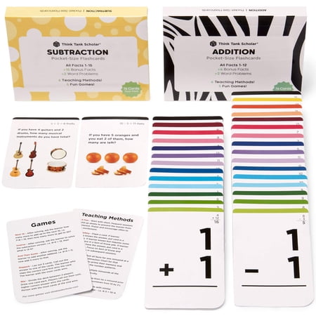 Think Tank Scholar Addition and Subtraction Flash Cards - 150 Facts 1 ...