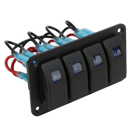 ON Off Toggle Switch, Antiglare 4 Gang Rocker Switch Safe Use Multiple ...
