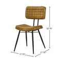 Upholstered Leather Dining Chairs Set of 2, Armless Side Chairs with ...