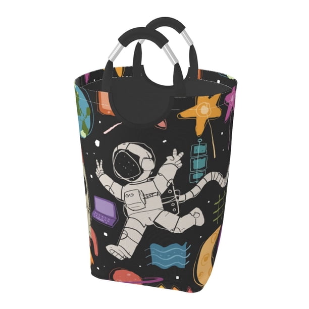 DouZhe 50L Rectangular Laundry Basket, Fantasy Astronaut Space Rocket ...