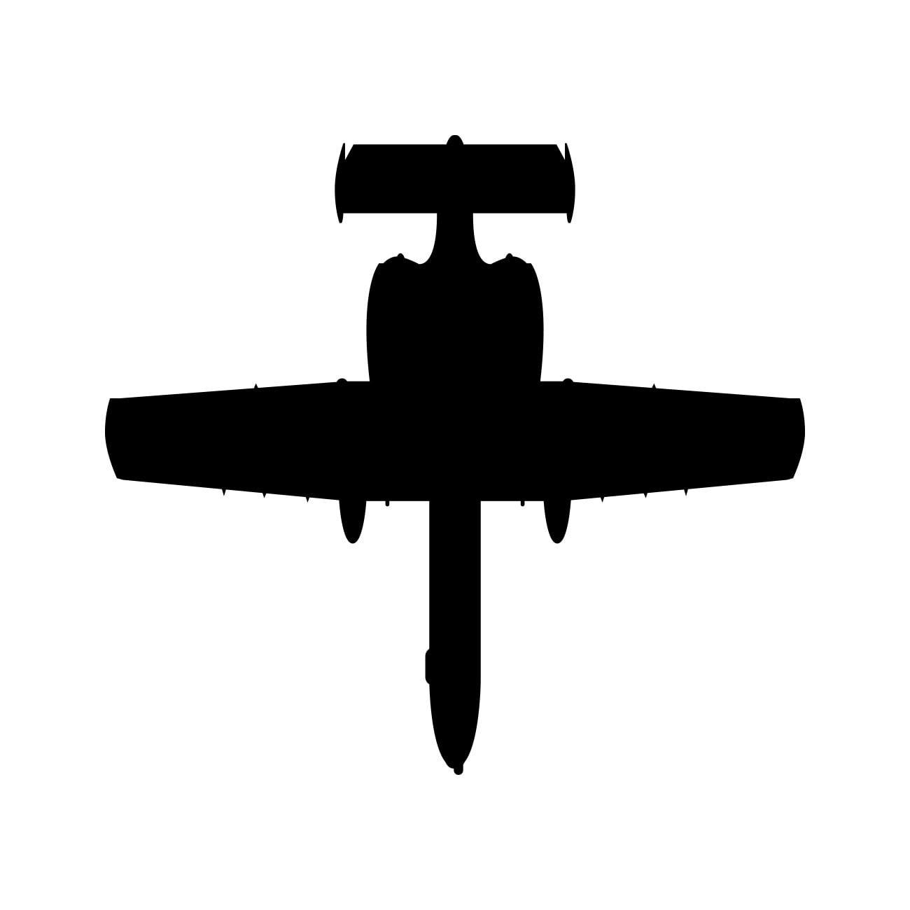 Top View A-10 Thunderbolt II Sticker Decal Die Cut - Self Adhesive ...