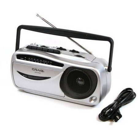 Craig Portable AM/FM Radio Cassette Recorder and Player - Walmart.com