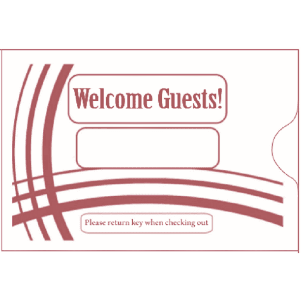 Keycard Envelope / Sleeve " Welcome Guests" Burgundy 2-3/8" x 3-1/2 ...