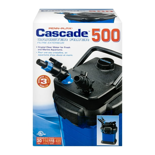Penn-Plax Cascade 500 Aquarium Canister Filter – 115 Gallons per Hour ...