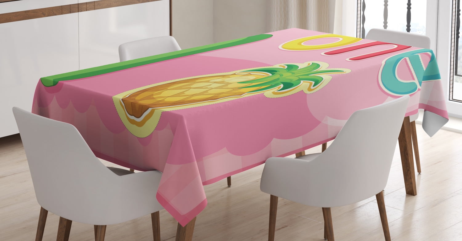 Number Tablecloth, First Year Celebration One Sign with Pineapple Kids ...