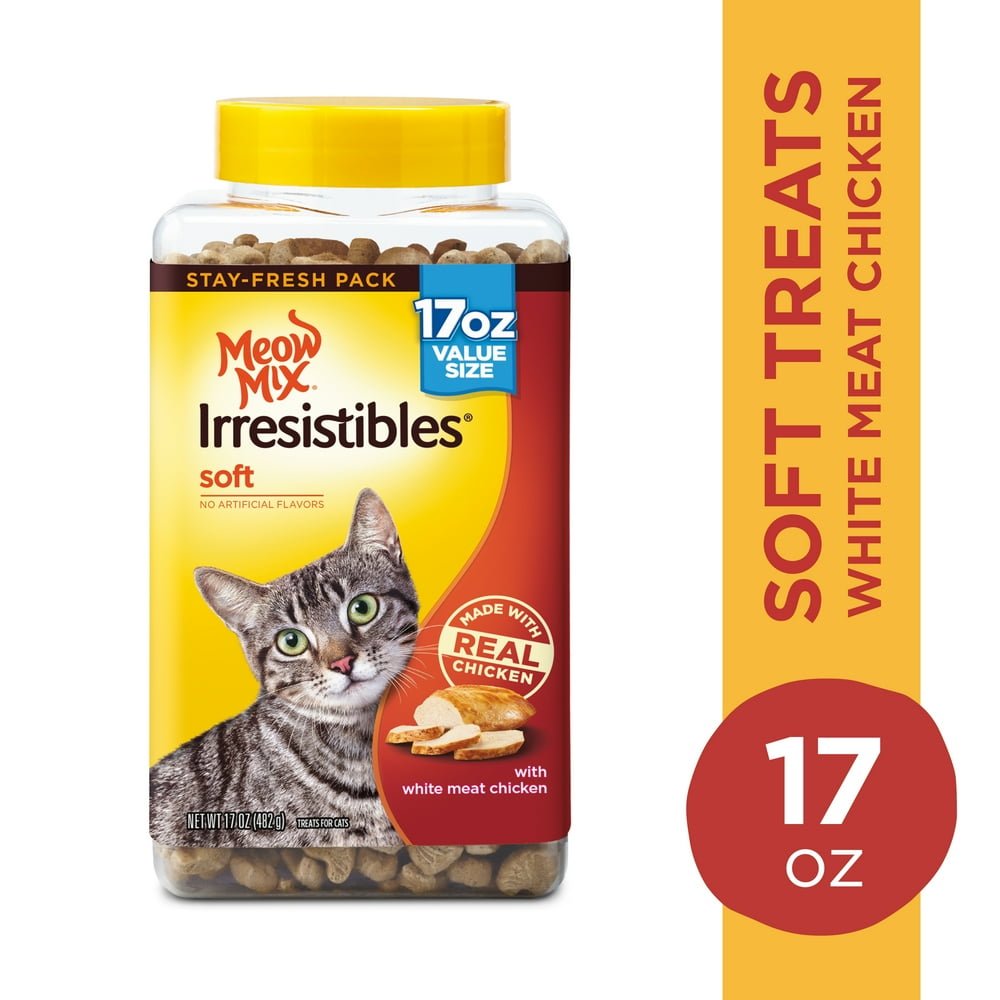 Meow Mix Irresistibles Cat Treats - Soft With White Meat Chicken, 17 ...