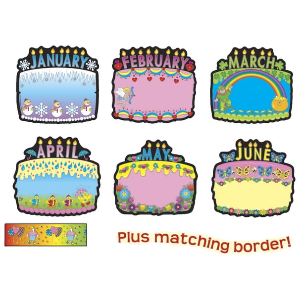 Carson Dellosa Birthday Cakes Bulletin Board Set, 18 Pieces - Walmart ...