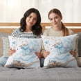 Blue Cartoon Cat Throw Pillow Covers 20 x 20 Inch Pillow Covers Set of ...