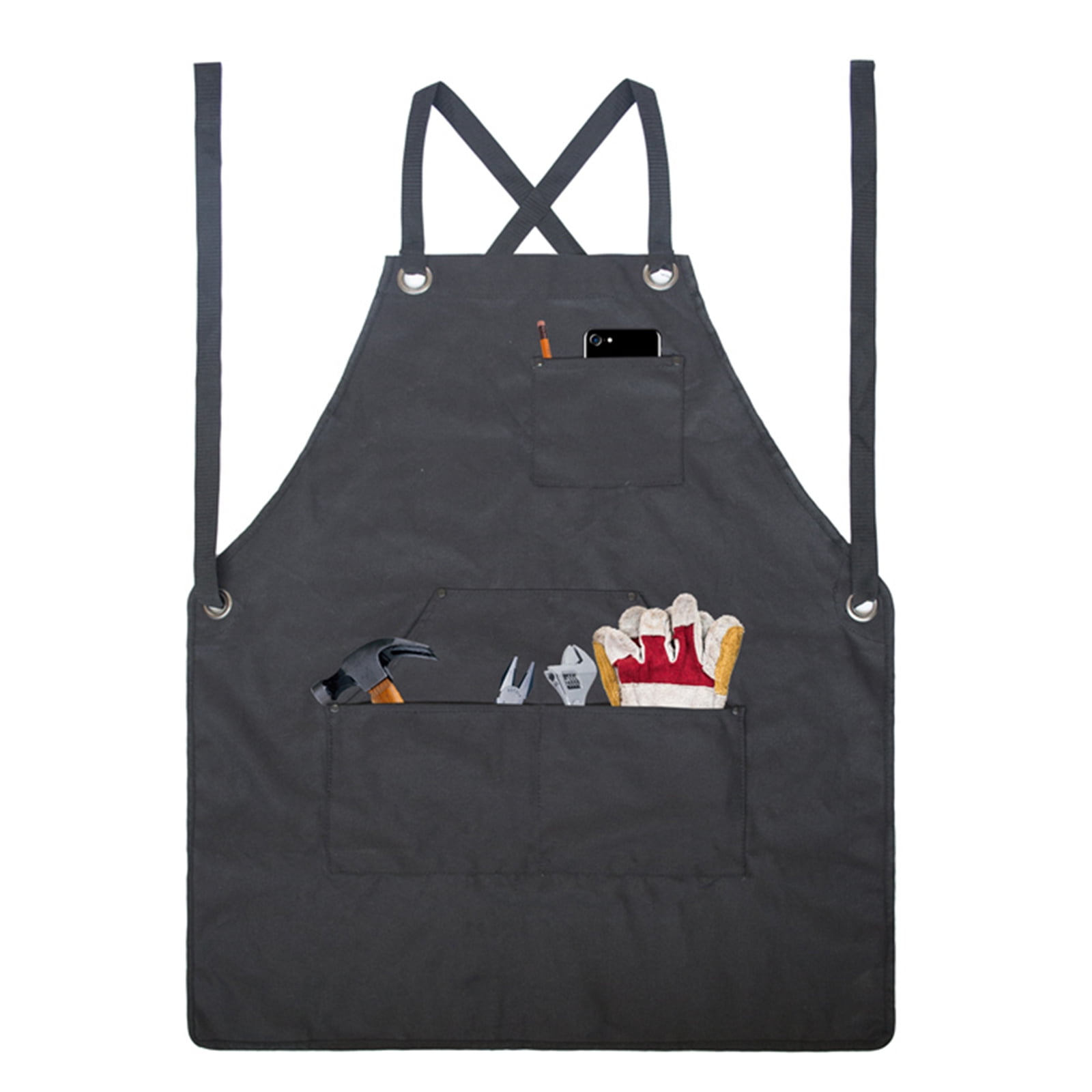 Garden Tool Apron with Pockets Adjustable Waist Tool Apron Gardening Kit Artist Painting Canvas ...