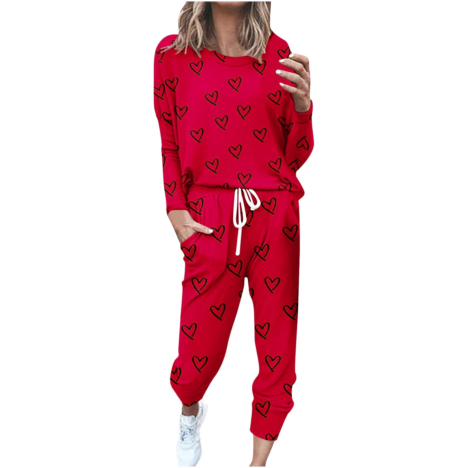 Click here for Lovzfmll Lounge Sets For Women  2 Piece Heart Prin... prices