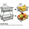 Fruit Basket Display Stand, 2-Tier, Counter Storage Antique Metal ...