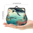 Whale Stylish Coin Purse with 0.7 Microfiber and Zinc Alloy Jaws - 4 ...