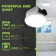 Homewerks Bathroom Fan, LED Light, Ceiling Mount, Exhaust Ventilation ...