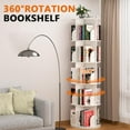 Rotating Bookshelf Tower, 5 Tier Spinning Bookcase Lazy Susan ...